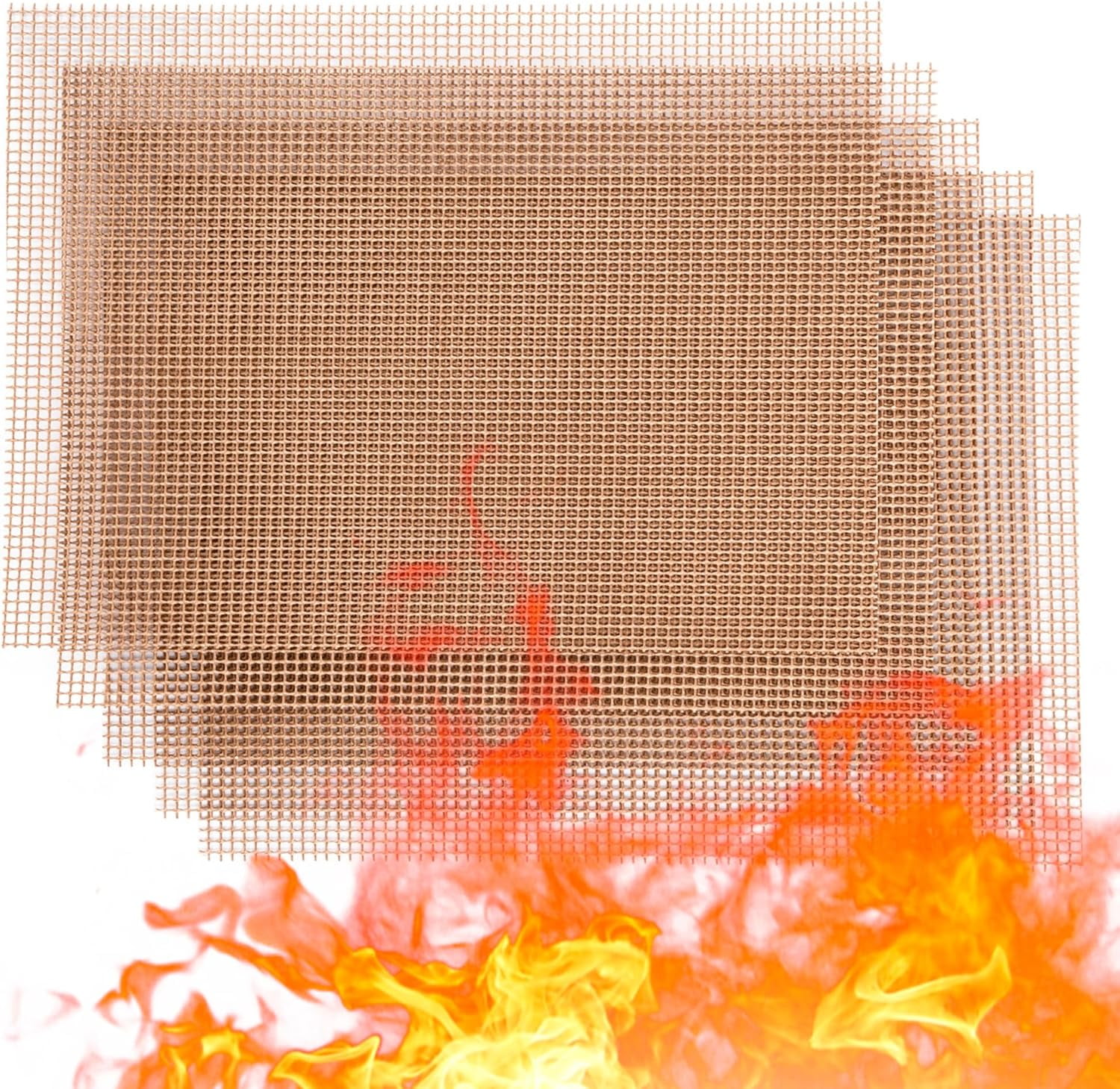 Grill Mesh Mat 5 Pack Reusable Non-Stick BBQ Grill Mats 16"x12" Outdoor ...
