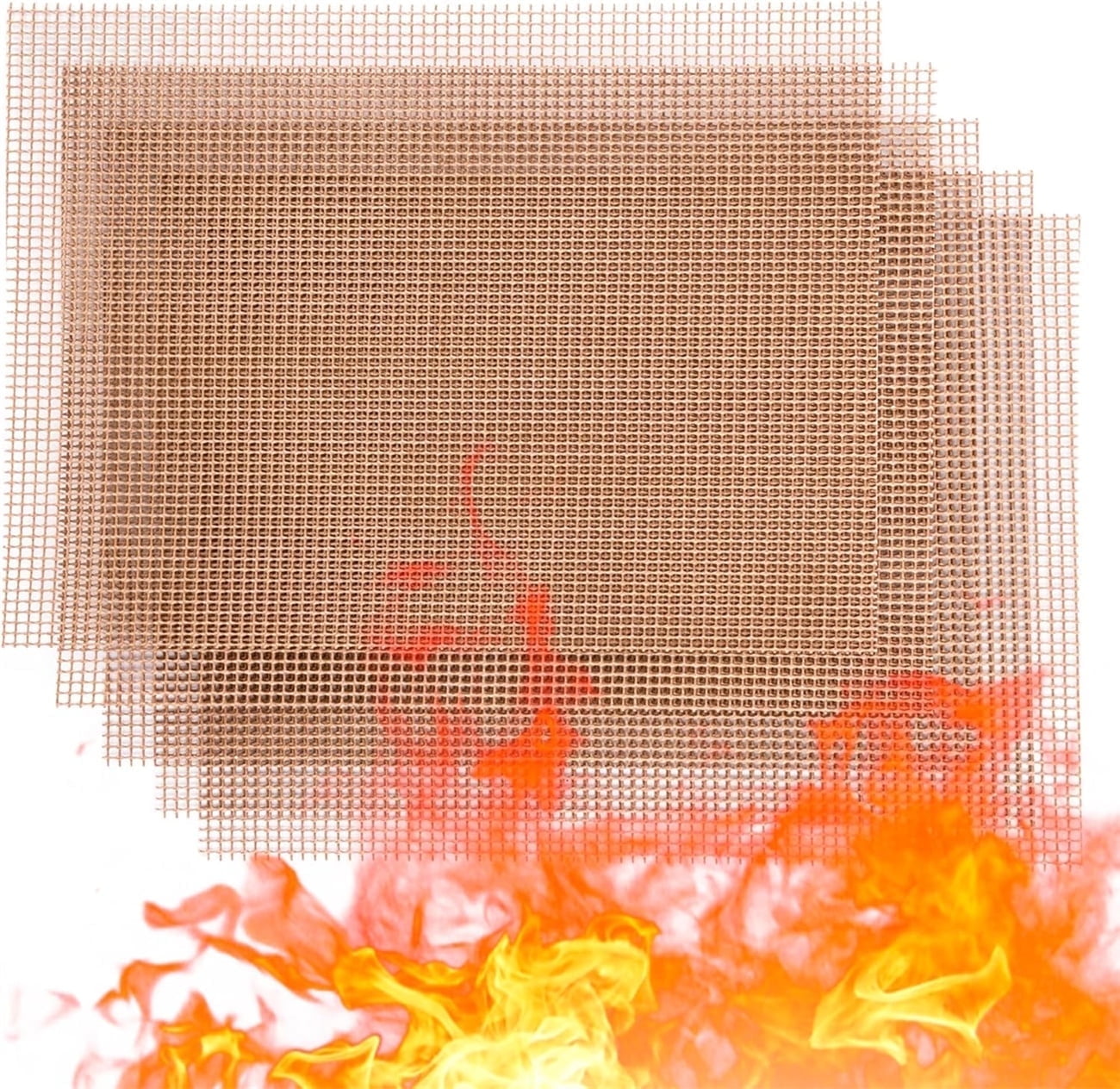 Grill Mesh Mat - Non Stick BBQ Grill Mats, Set of 5 Heavy Duty Reusable ...