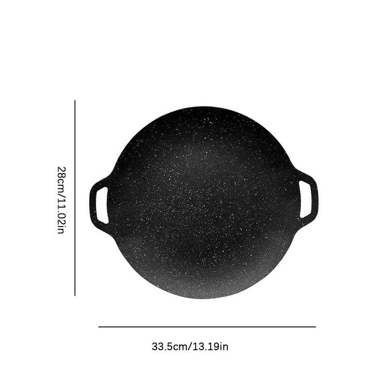 Grill Pan Korean Round Non-Stick Barbecue Plate Outdoor Travel Camping ...
