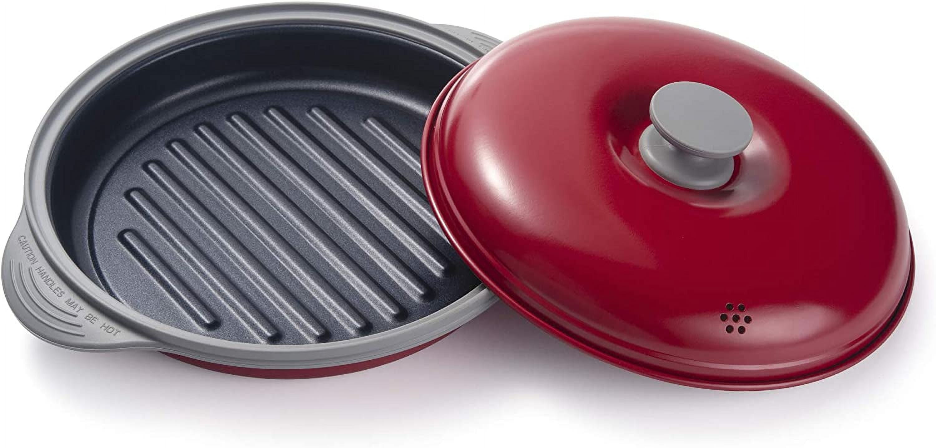 Grill Pan | Microwave Griller, Griddle & Crisper Pan with Lid for ...