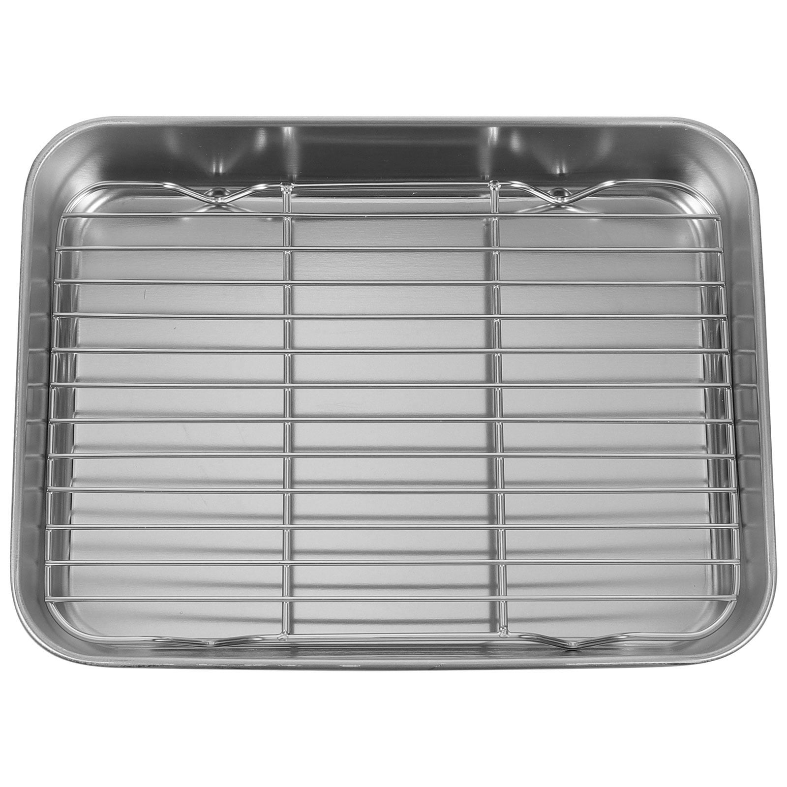 Grill Pan with Grid Household Dinner Plate Stainless Steel Baking Pans ...