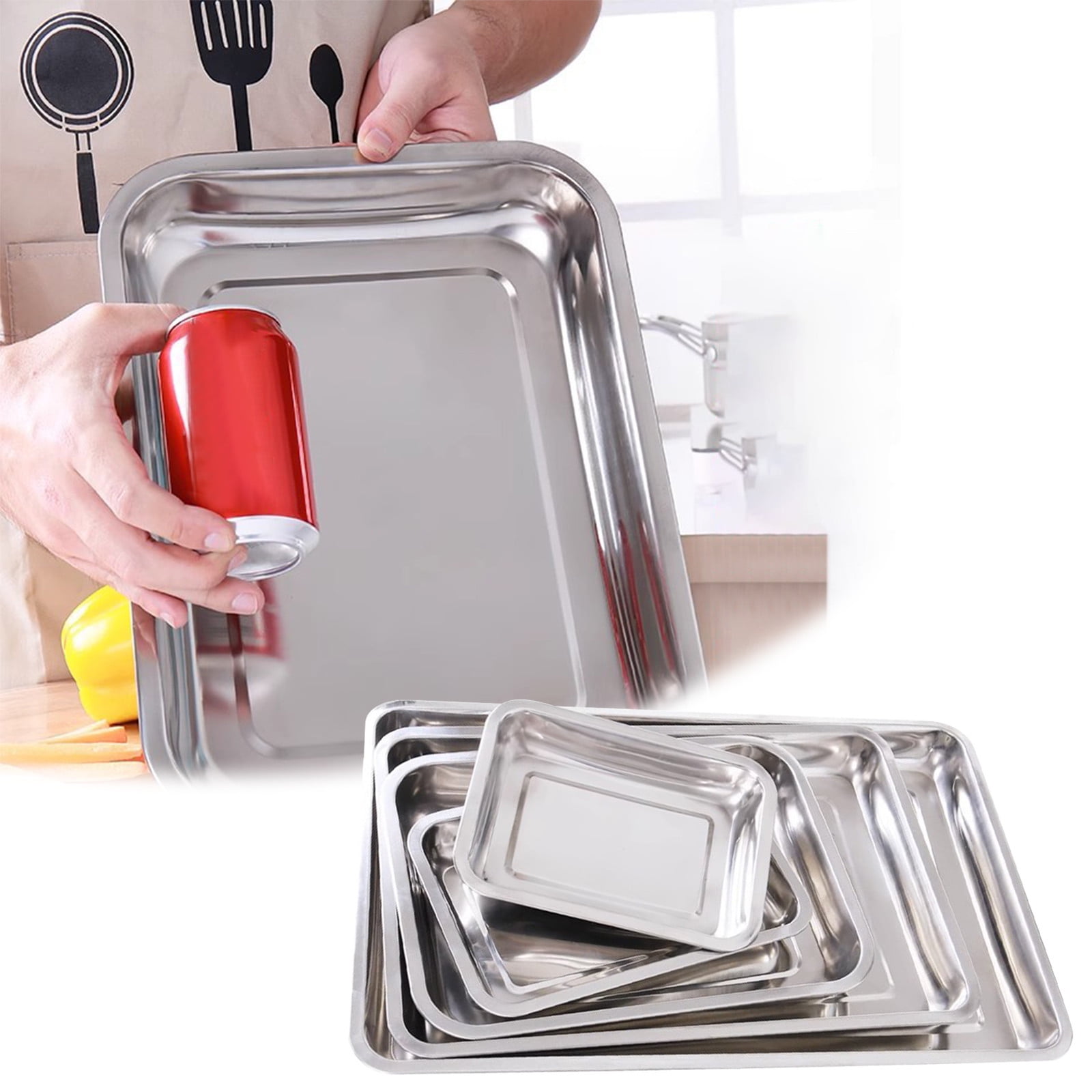 Grill Plate,Stainless Steel Baking Sheets,Heavy-Duty Metal Tray,Non ...