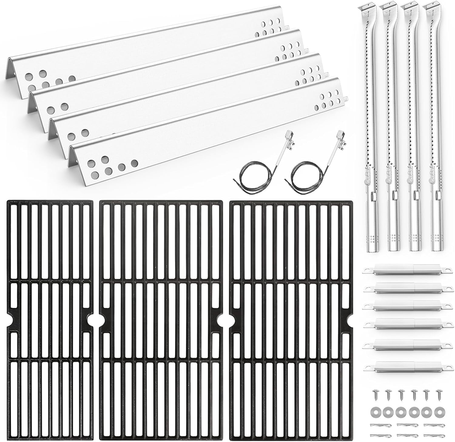 Grill Replacement Parts 18" Cast Iron Burner Heat Plates & Grill Grates ...