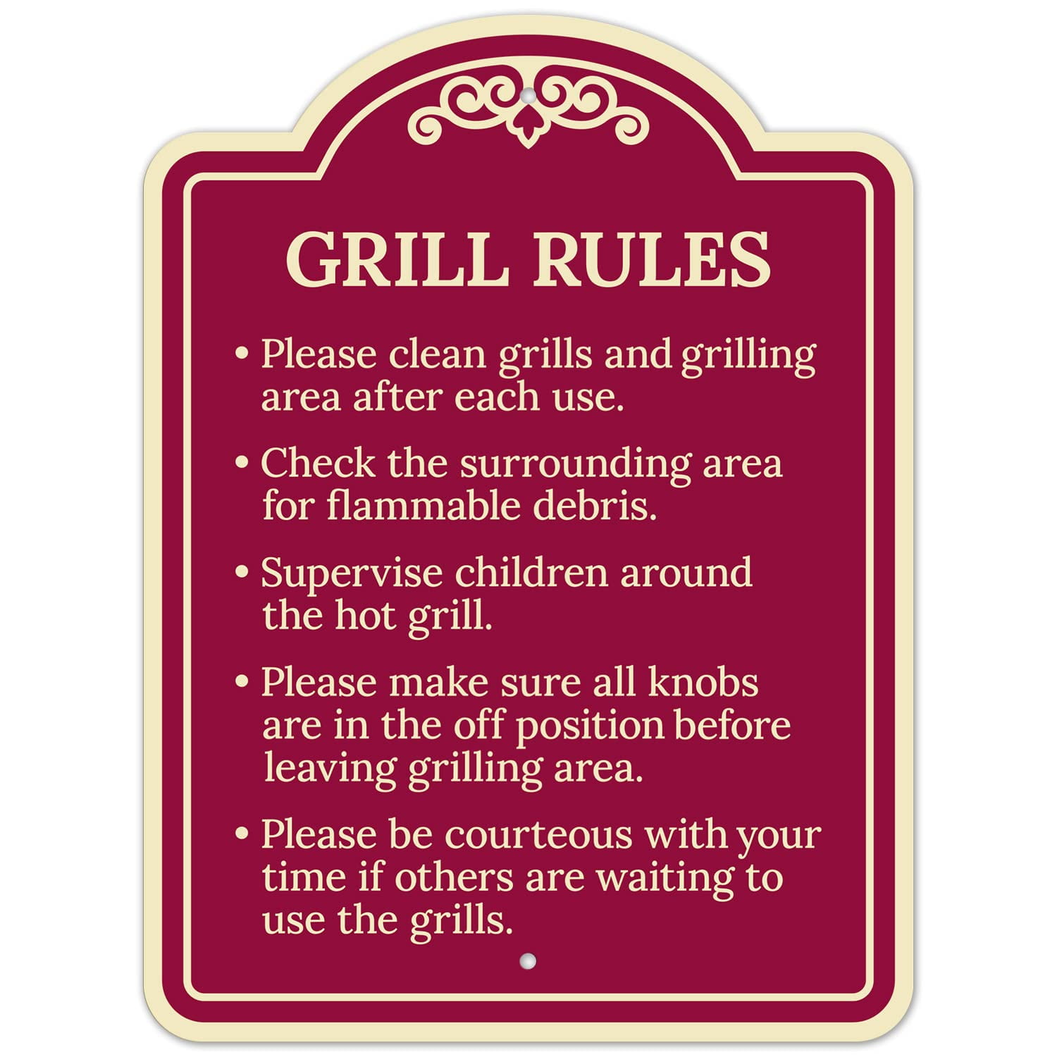 Grill Rules Please Clean Grills and Grilling Area After Each Use Décor ...