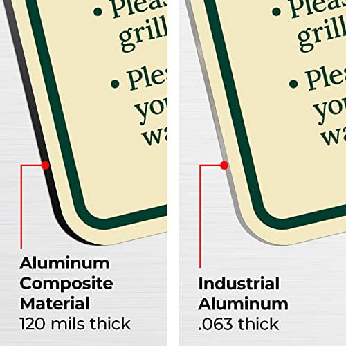 Grill Rules Please do Not Place Hot Ashes Or Coals in The Trash Can Décor Sign, Burgundy Dark ...