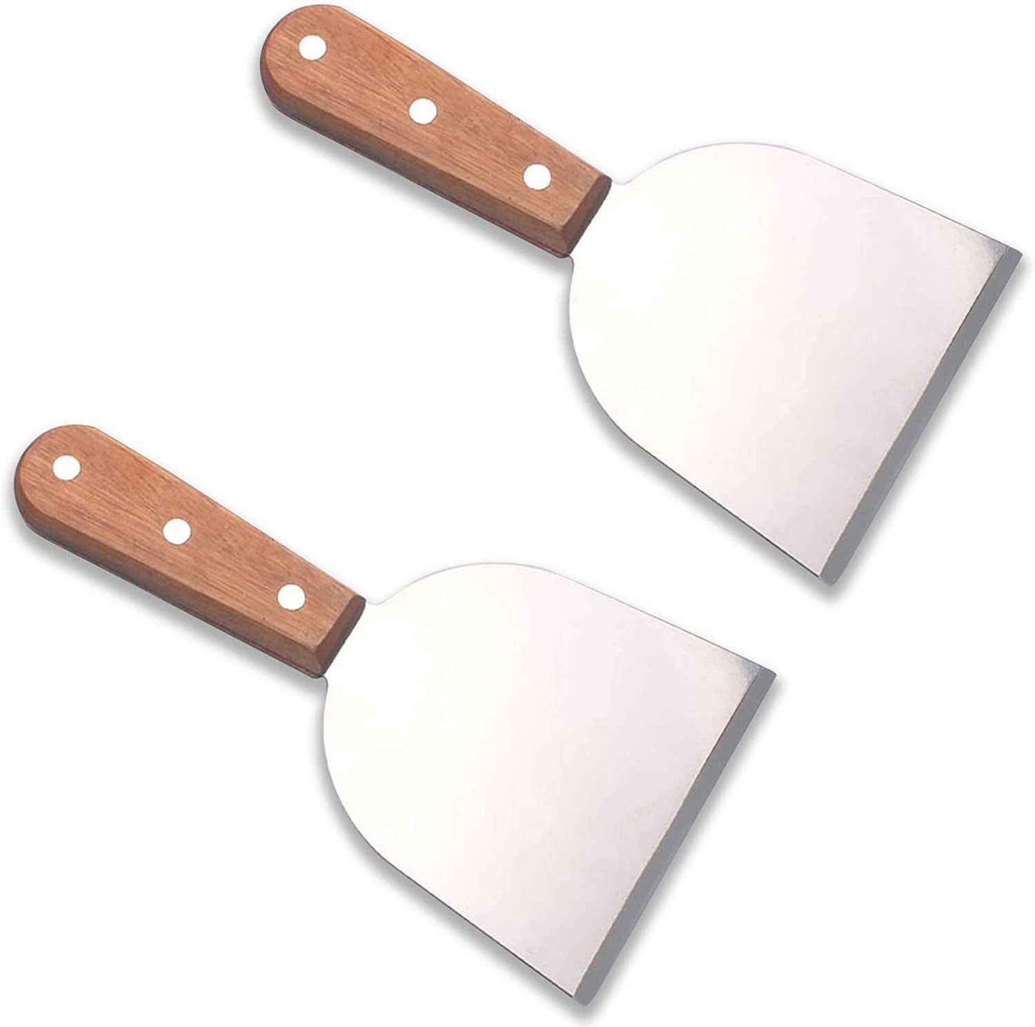 Grill Scraper for Griddle- 2pcs Stainless Steel Slant Grill Spatula ...