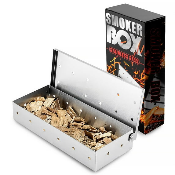 Grill Smoker Box for Wood Chips, Stainless Steel Bucket Style with ...