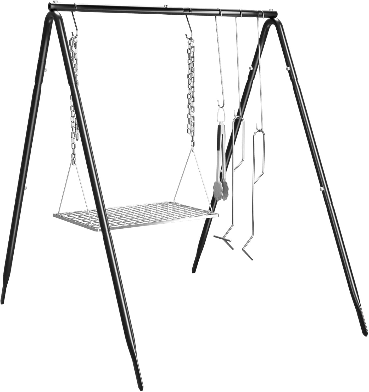 Grill Swing Campfire Cooking Stand, BBQ Grill for Cookware, Bruntmor ...