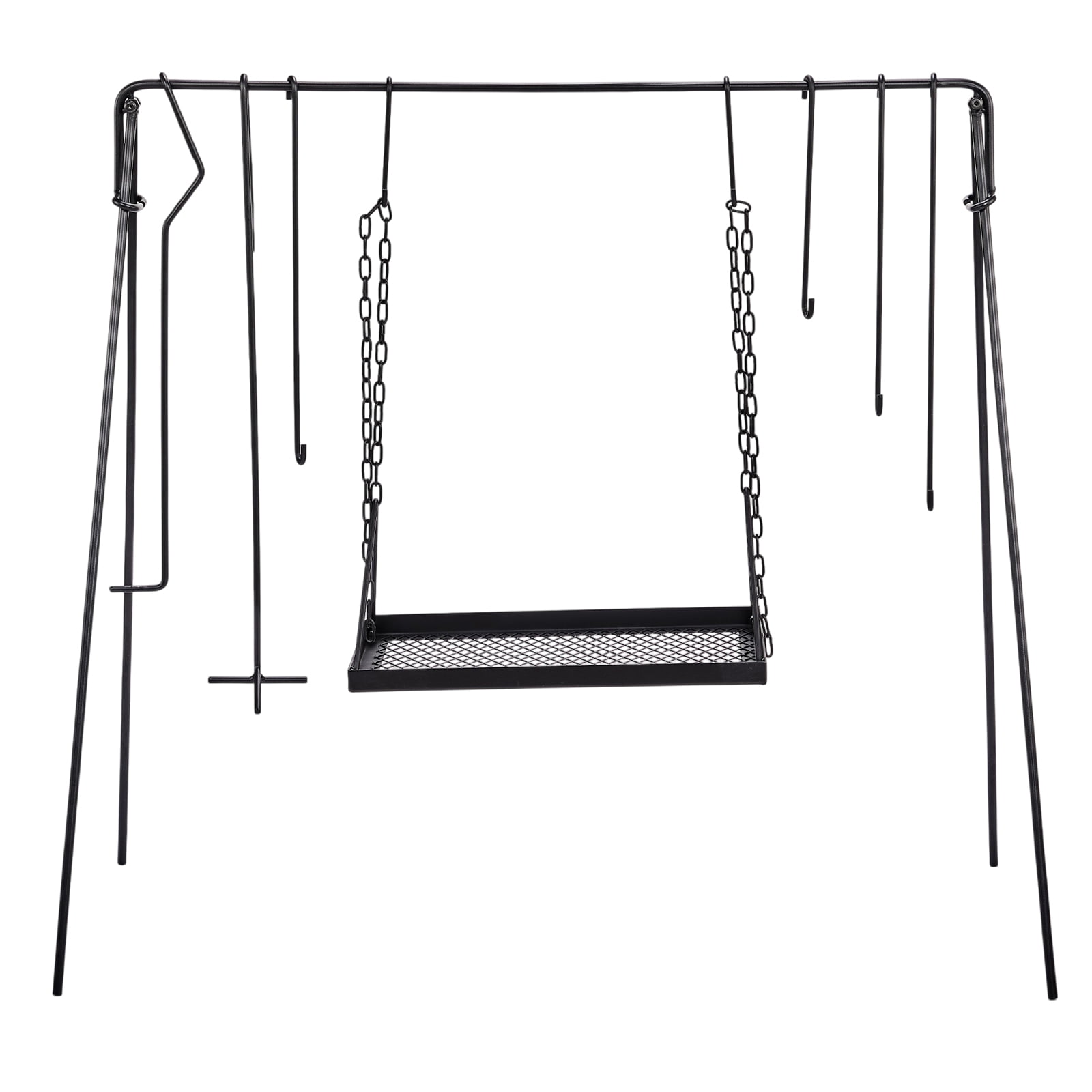 Grill Swing Campfire Grill Stand with Iron Grill Grate, Collapsible ...