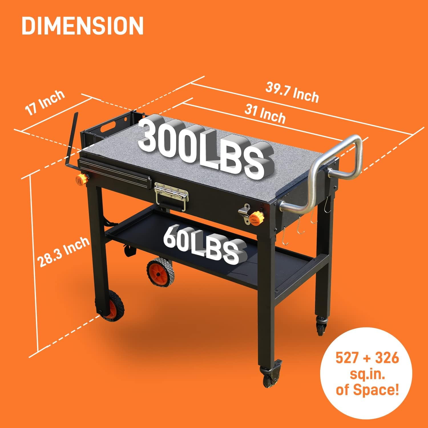 Grill Table, Folding Grill Cart Solid and Sturdy, Blackstone Griddle ...