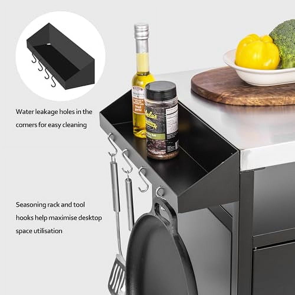 Grill Table Outdoor Kitchen Cabinet, Moveable Outdoor Prep Table & Bar ...