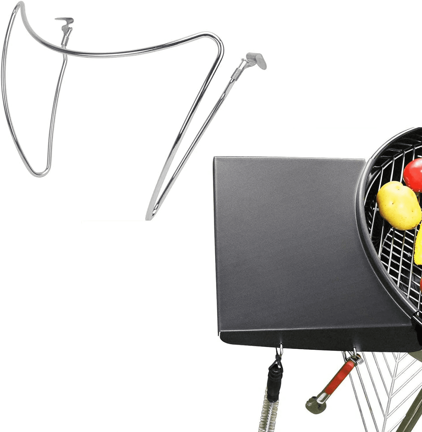 Grill Table Shelf and Lid Holder for Weber Kettle Grills 22 Inch ...