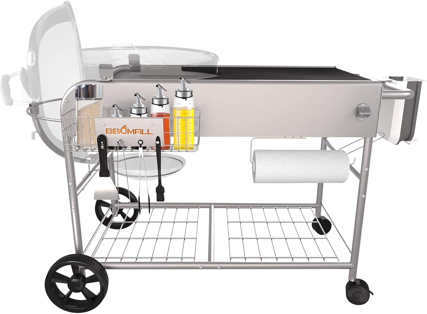 Grill Table Stand Cart for Weber 22" & 18" Original Kettle, JumboJoe ...