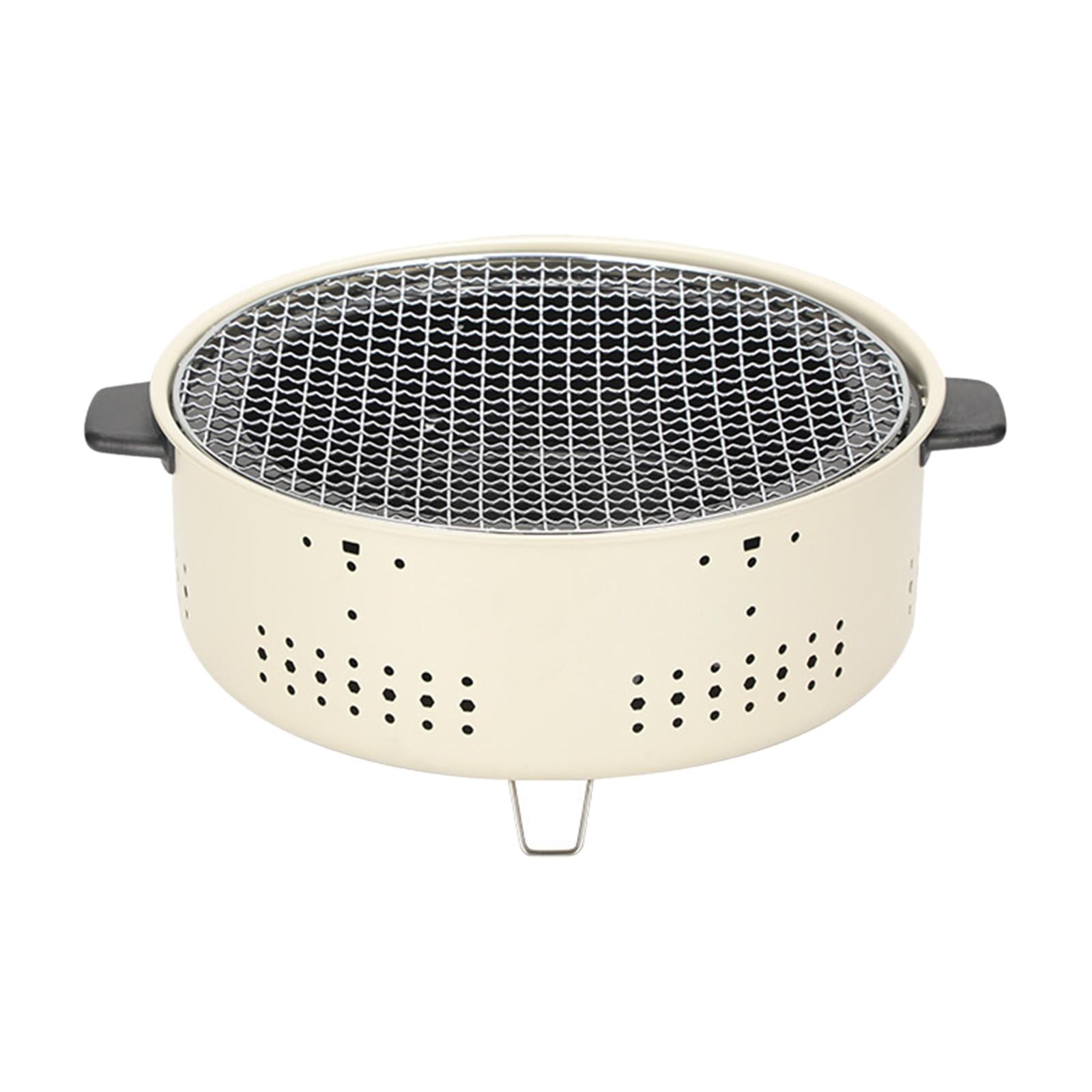 Grill Tabletop Furnace with Grill Grid Barbecue Wood Burning Camp for ...