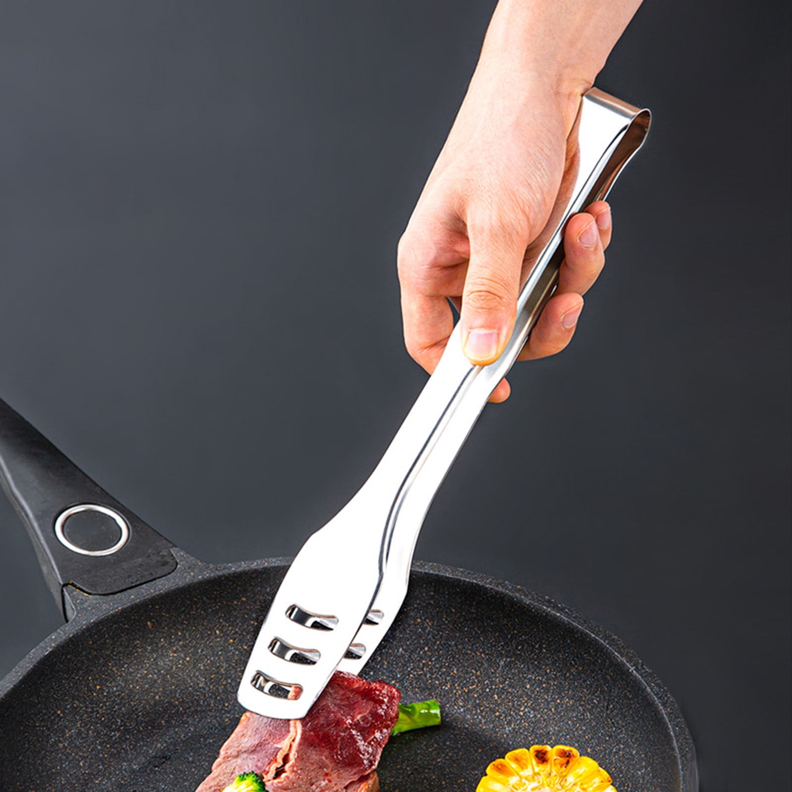 Grill Tong, 9.2" Steak Clip Stainless Steel Heat Resistant, Kitchen ...