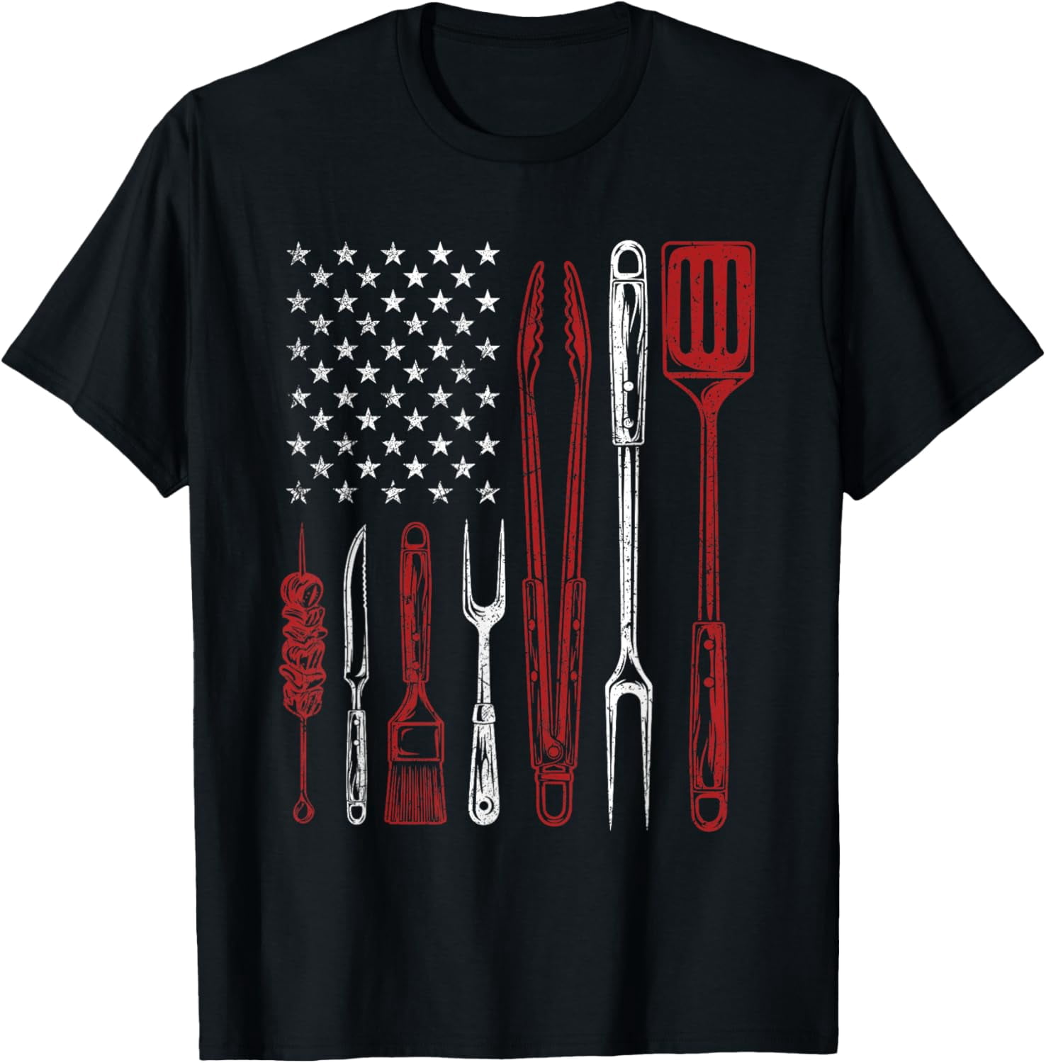 Grill Tools US Flag - BBQ Backyard Pitmaster Grilling Chef T-Shirt ...