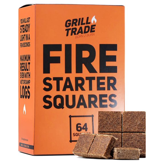Grill Trade Fire Starter Squares - 64-Piece Fire Starters for Campfires ...