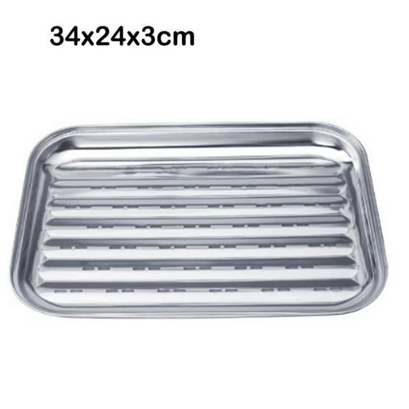 Grill Tray Bbq Plate Rustproof Safe Silver 280G 34X 24X 3 Cm Barbecook - Walmart.com