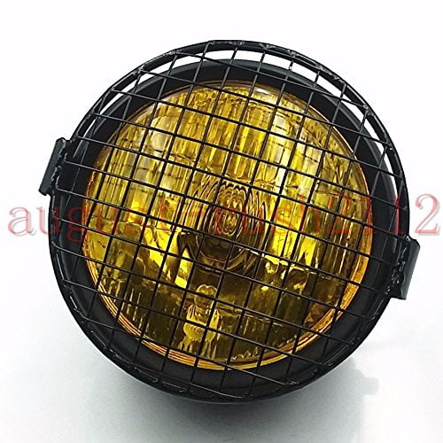 Grill Vintage Motorcycle Side Mount Headlight Head Light Lamp for ...