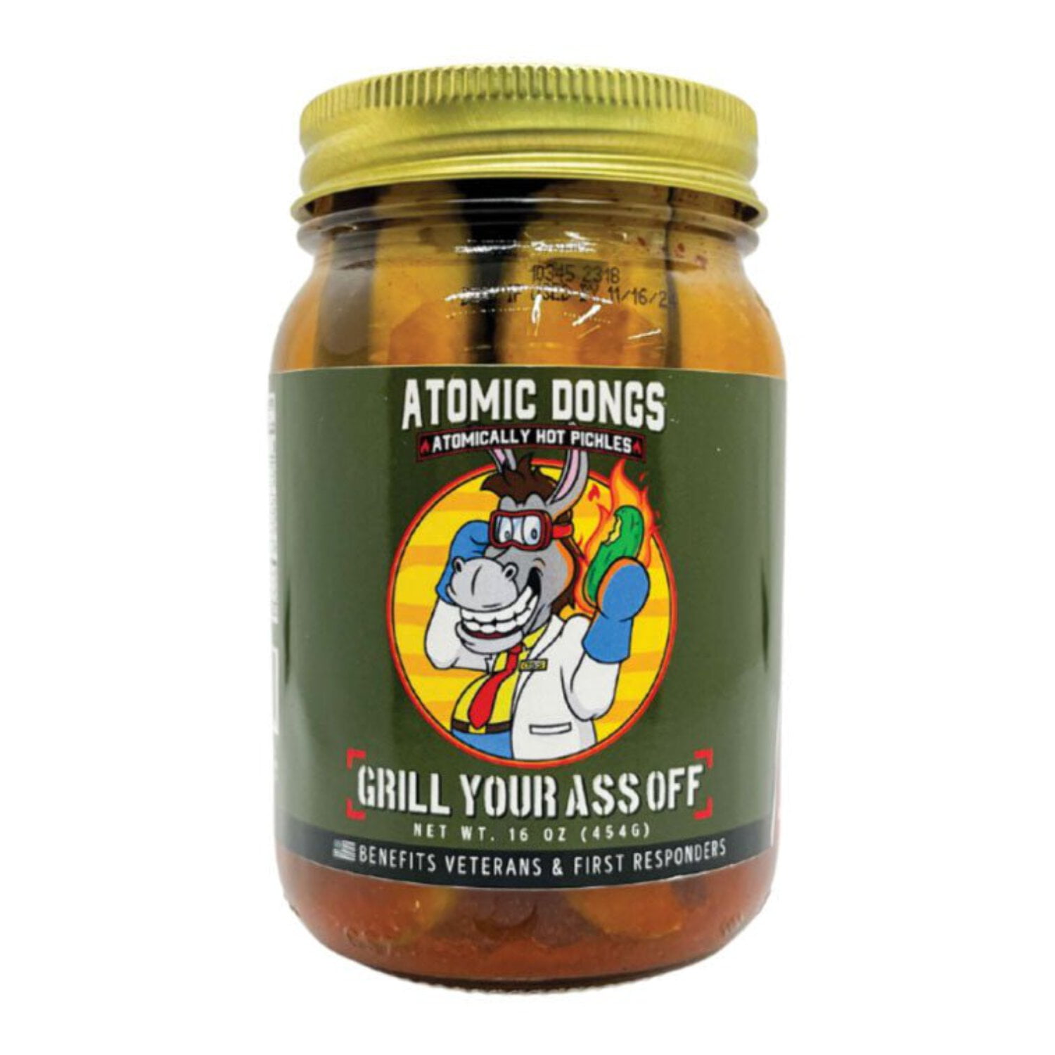 Grill Your As* Off Atomic Dongs Hot Dill Pickles - 16 Oz Jar, All ...