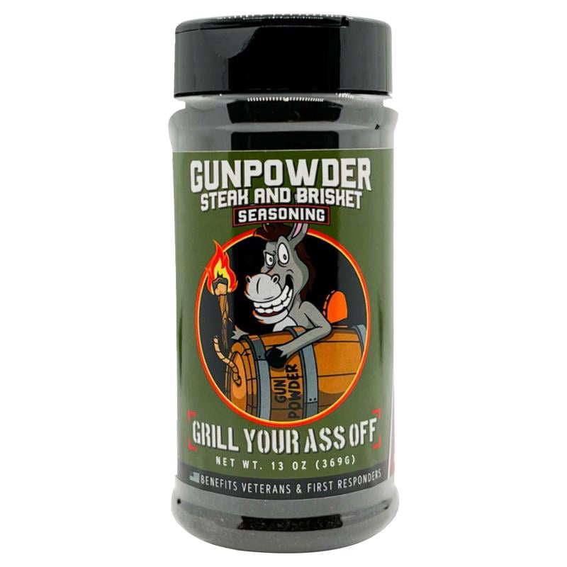 Grill Your Ass Off Gunpowder Steak and Brisket BBQ Seasoning 13 oz ...