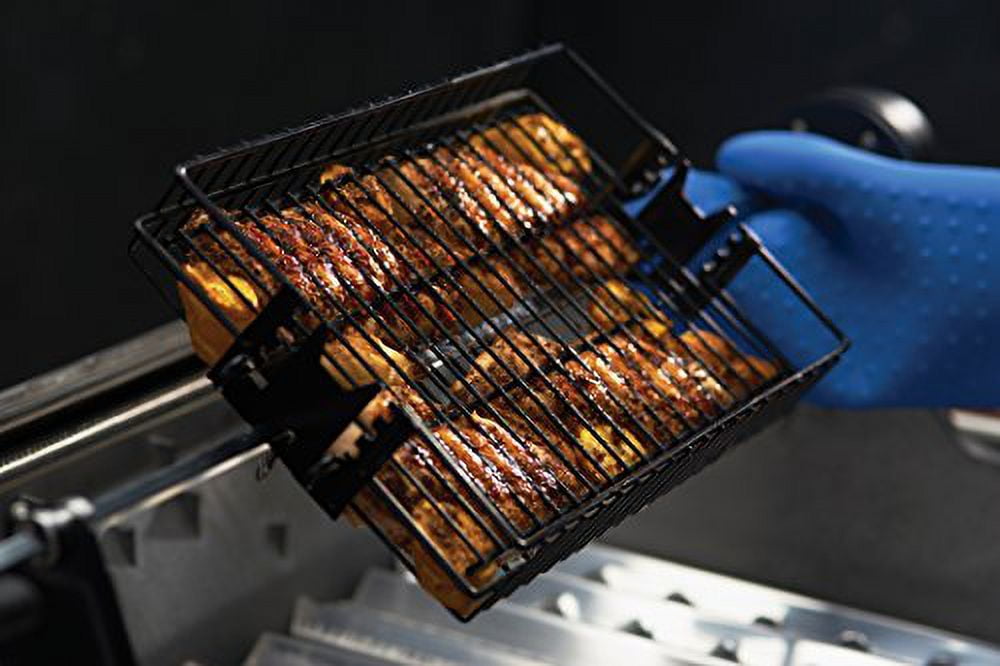 GrillPro 24785 Non-Stick Flat Spit Rotisserie Grill Basket - Walmart.com