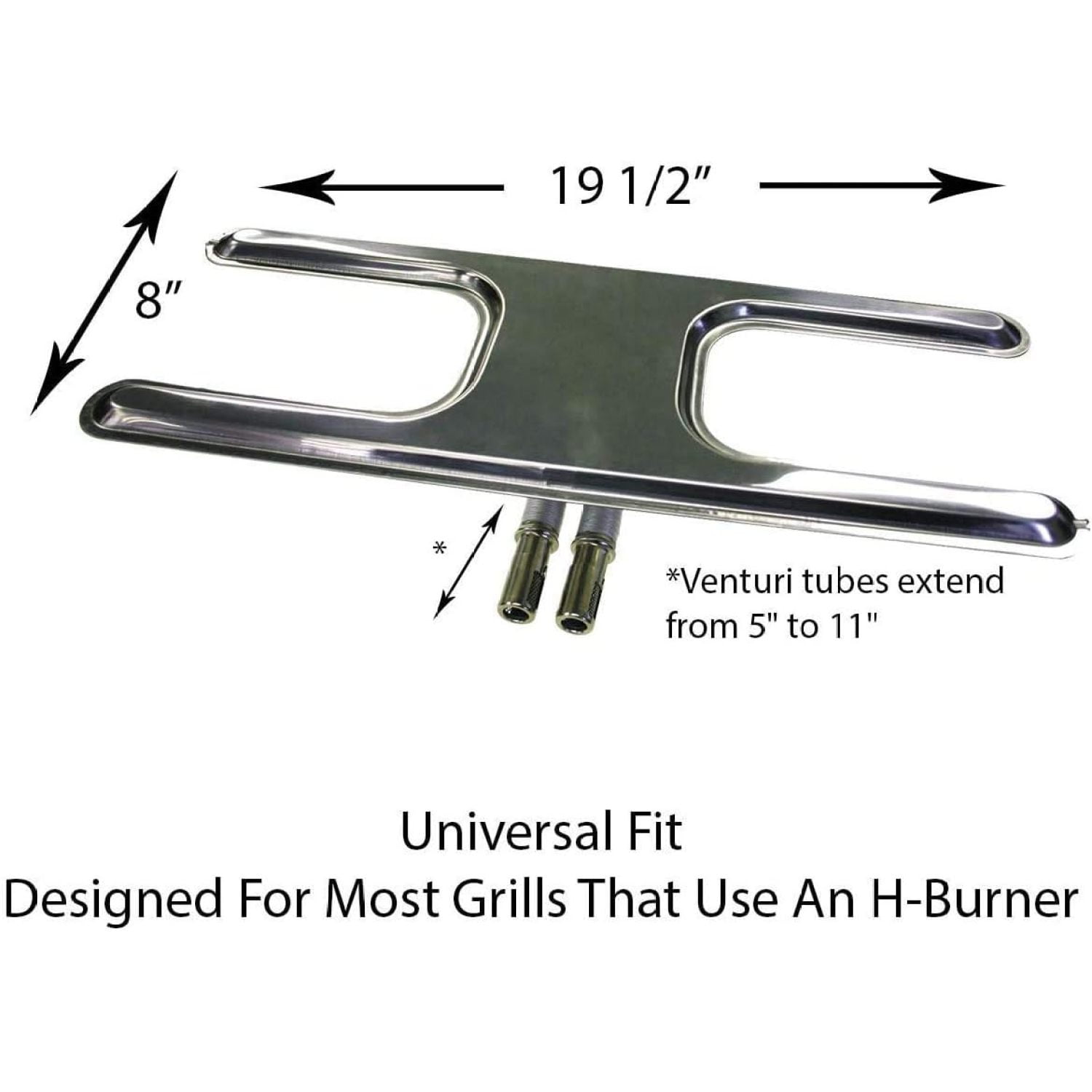 GrillSpot H Burner Kit for Gas Grills | Large| Stainless Steel | 19 1/2 Inches | Universal Fit ...