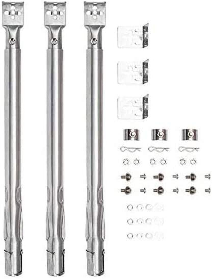 GrillSpot Universal Stainless Steel Tube Burners (Set of 3) - Adjustable from 14 Inch to 19.5 ...