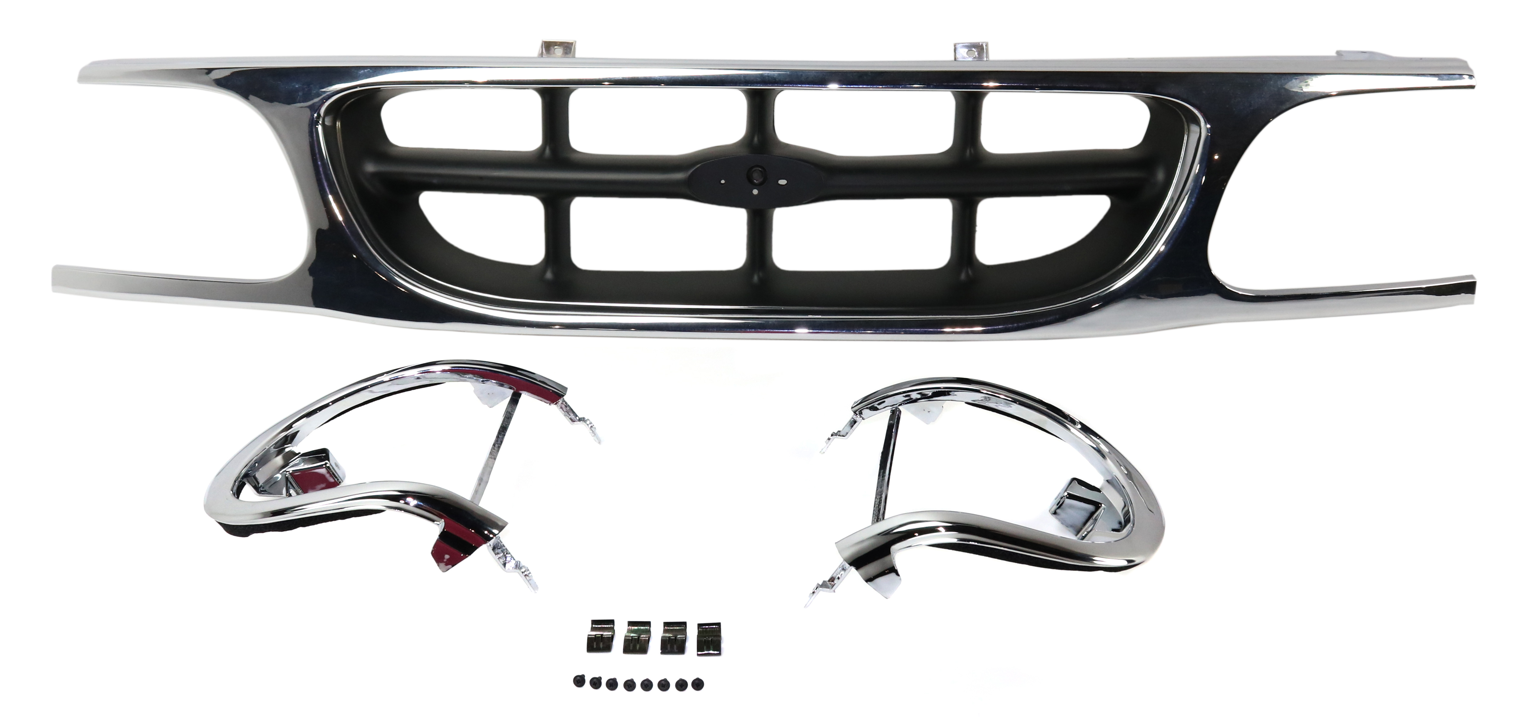 Grille Assembly Compatible With 1995-1997 Ford Ranger Chrome Shell with ...