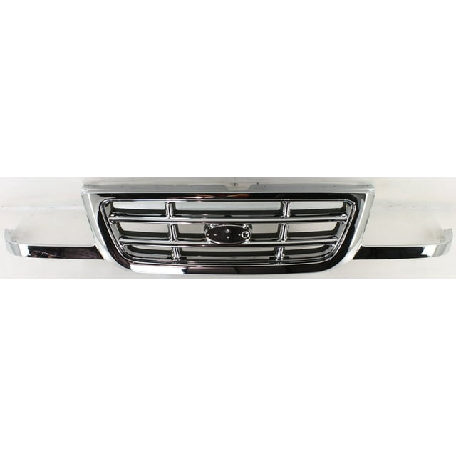 Grille Assembly Compatible With 2001-2003 Ford Ranger Chrome Shell and ...