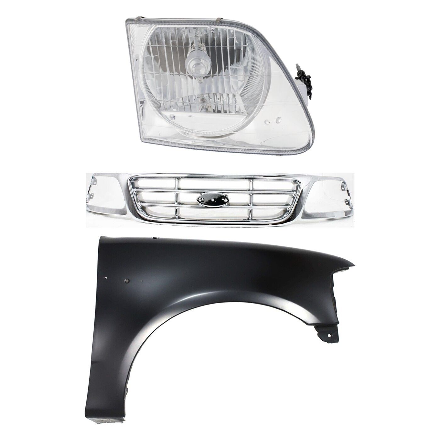 Grille Assembly Kit For 1999-2003 For Ford For F-150 Cross Bar With ...