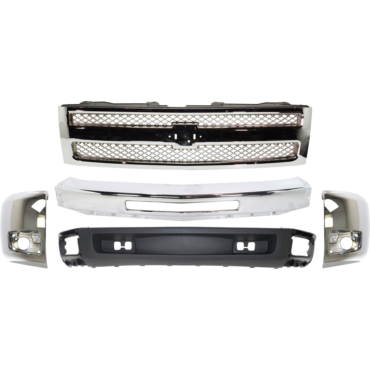 Grille Assembly Kit for 09-13 Rolet for Silverado 1500 With Bumper ...