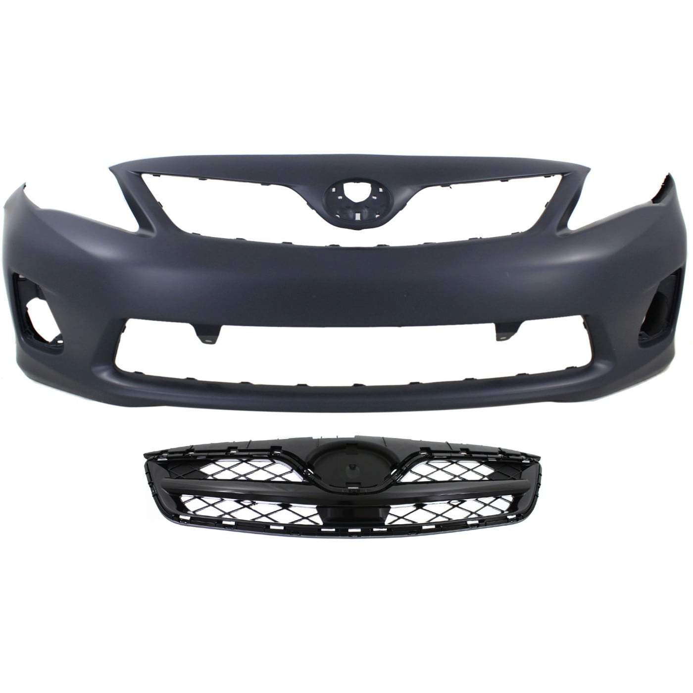 Grille Assembly Kit with Black Bumper for 2011-2013 for Toyota for ...