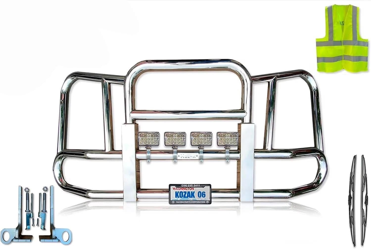 Kenworth T680 2011-2021 Stainless Steel Deer Guard Front Grill Bumper ...