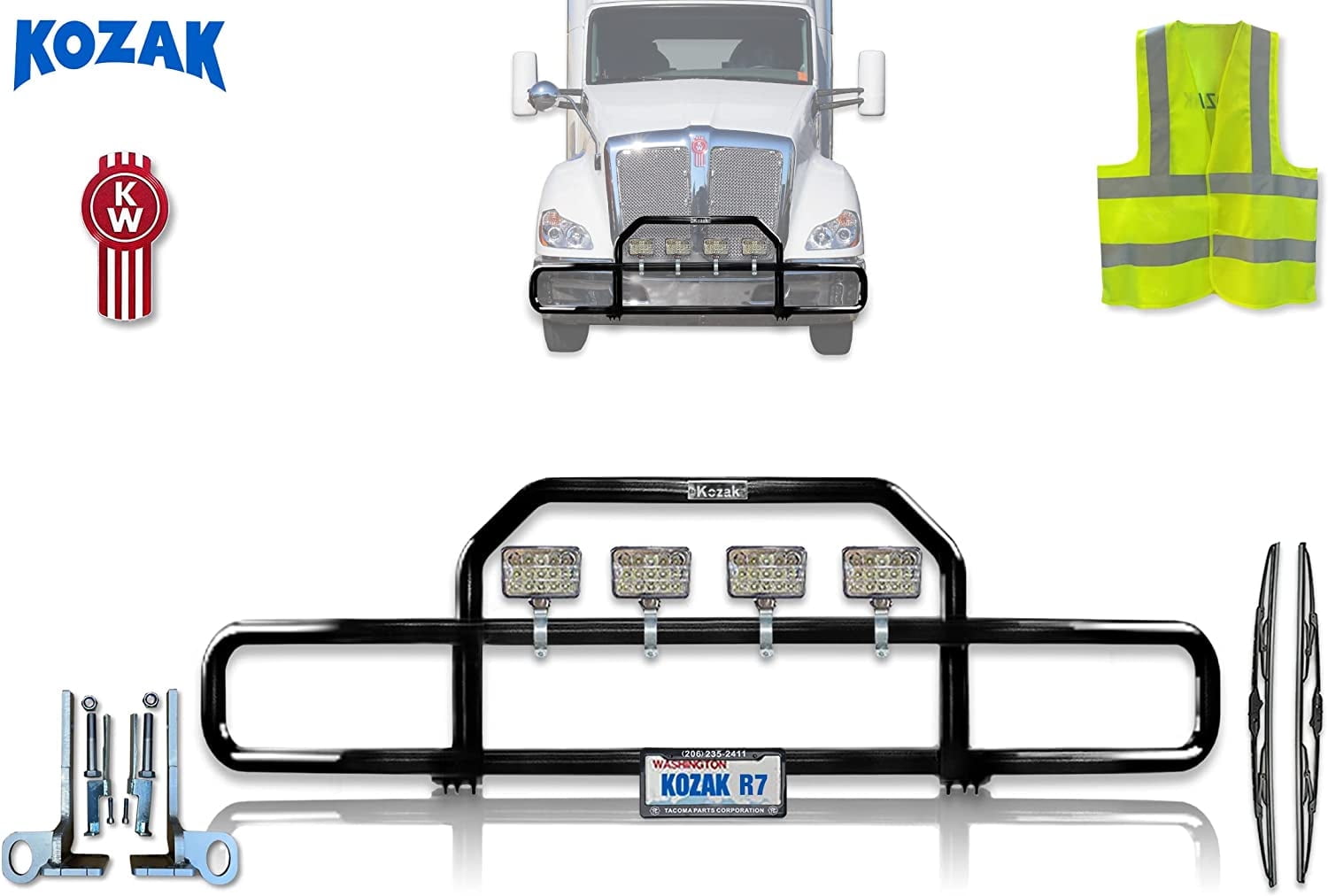 Grille Deer Moose Bumper Guard for Kenworth T680 2011-2020 - Black ...