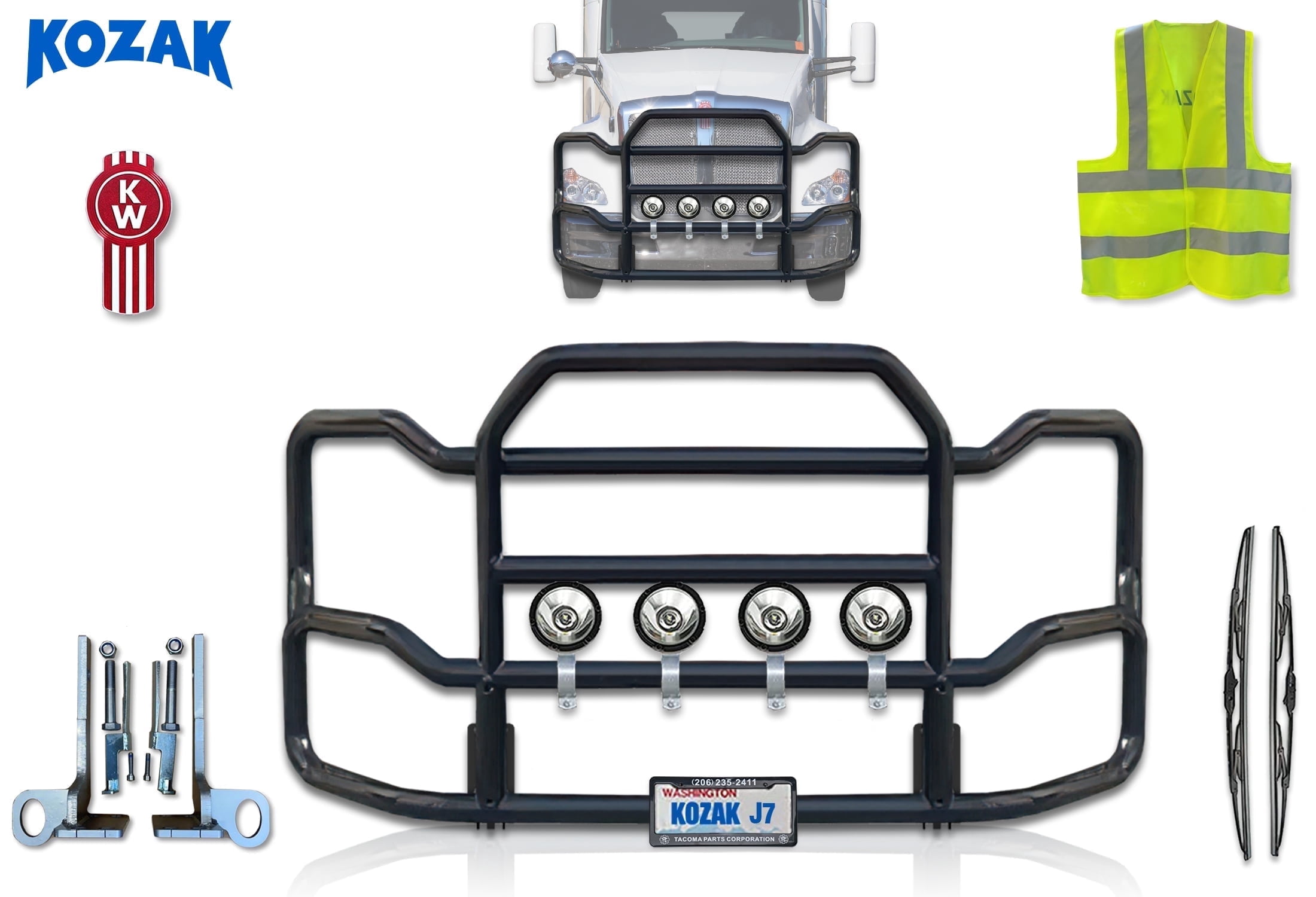 Grille Deer Moose Bumper Guard for Kenworth T680 2012-2021 - Black ...