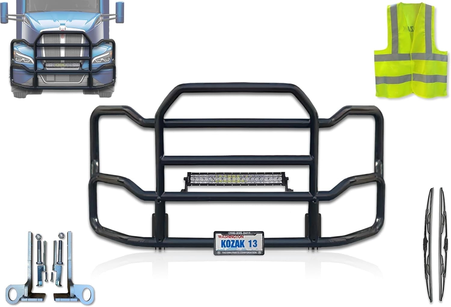 Grille Deer Moose Bumper Guard for Kenworth T680 2022+ Next Gen - Black ...