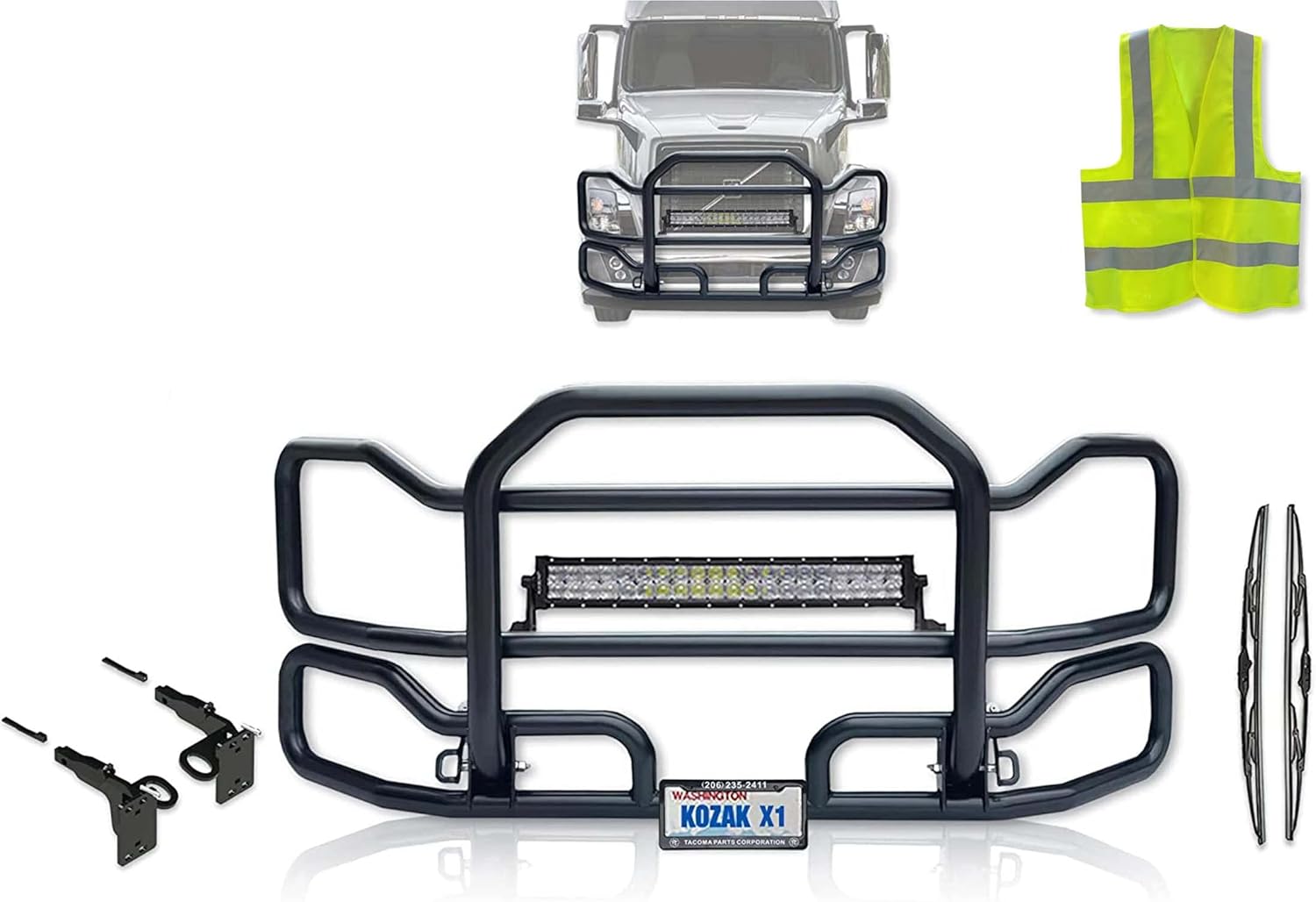 Grille Deer Moose Bumper Guard for Volvo VNL 2004-2017 - Black (Kozak ...