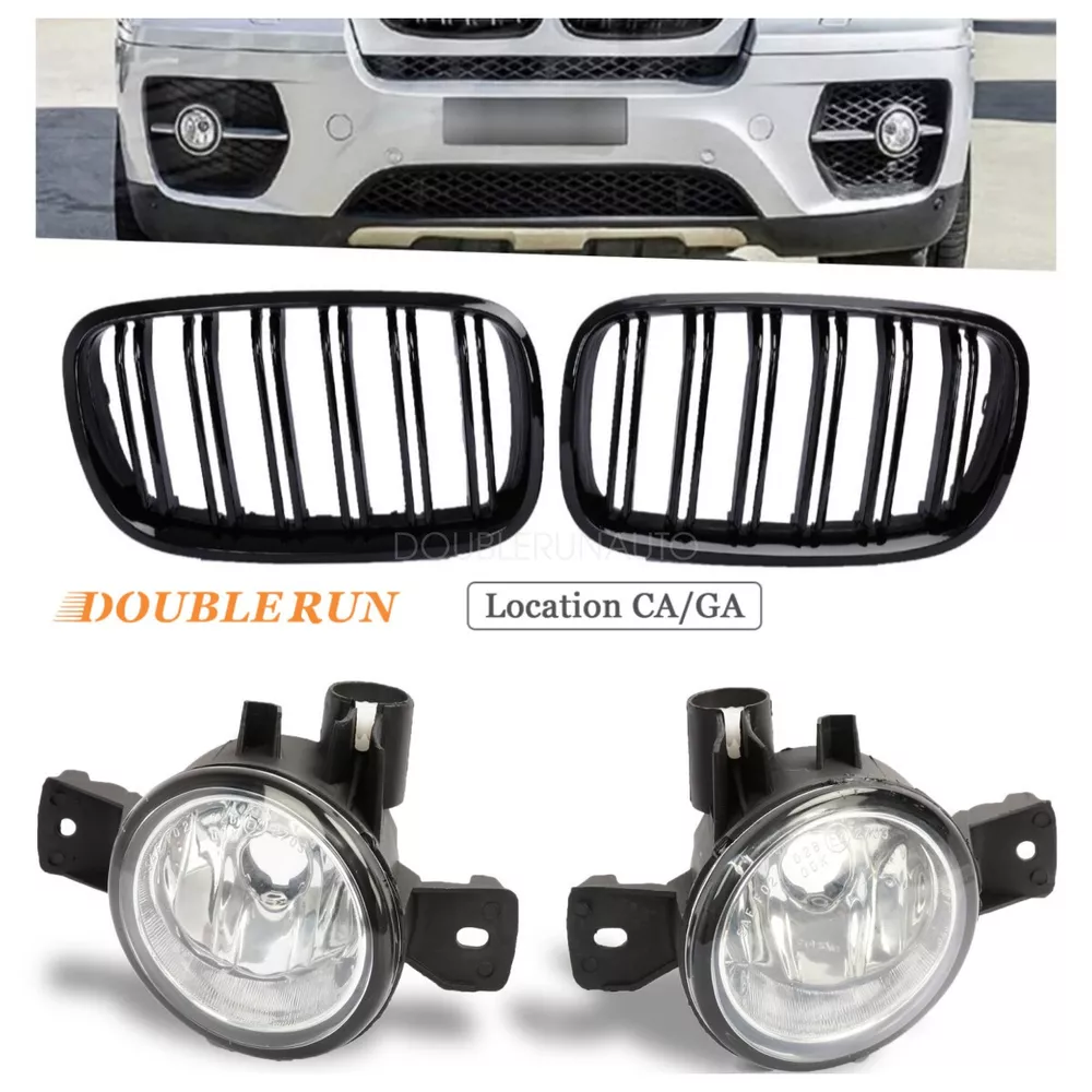 Grille & Fog light Fog lamp Fit For 2008 2009 2010 2011 2012 2013 BMW ...