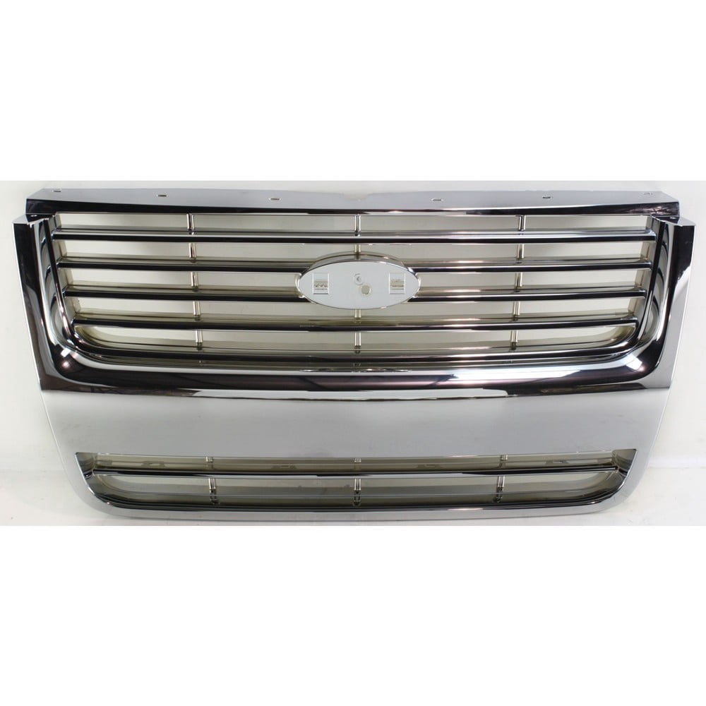 Grille For 2006-2008 Ford Explorer Chrome Shell and Insert with emblem ...