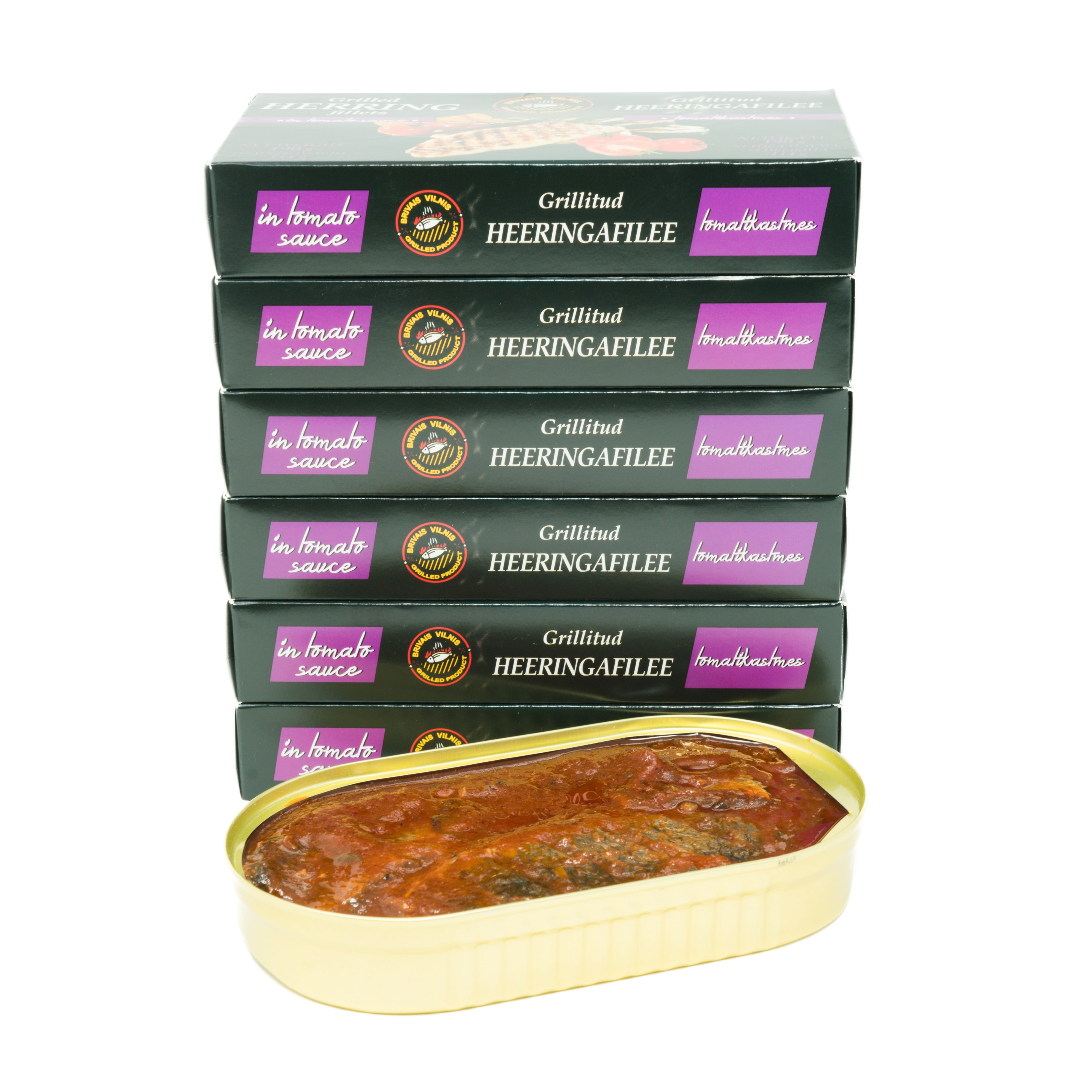 Grilled Catch Herring Fillet Grilled Boneless Steak in Tomato Sauce 6.7 ...