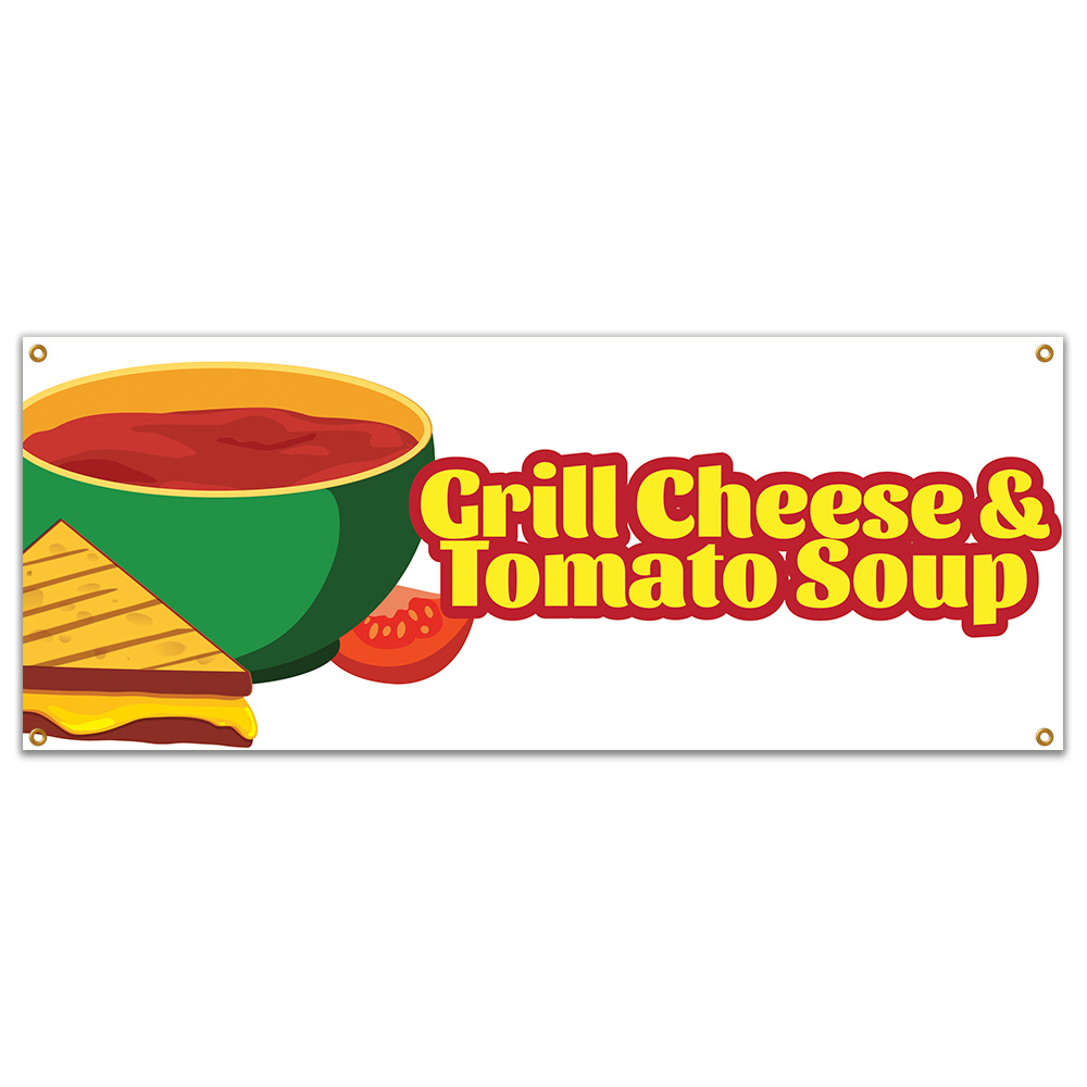 Grilled Cheese And Tomato Soup 48" Banner Concession Stand Food Truck ...