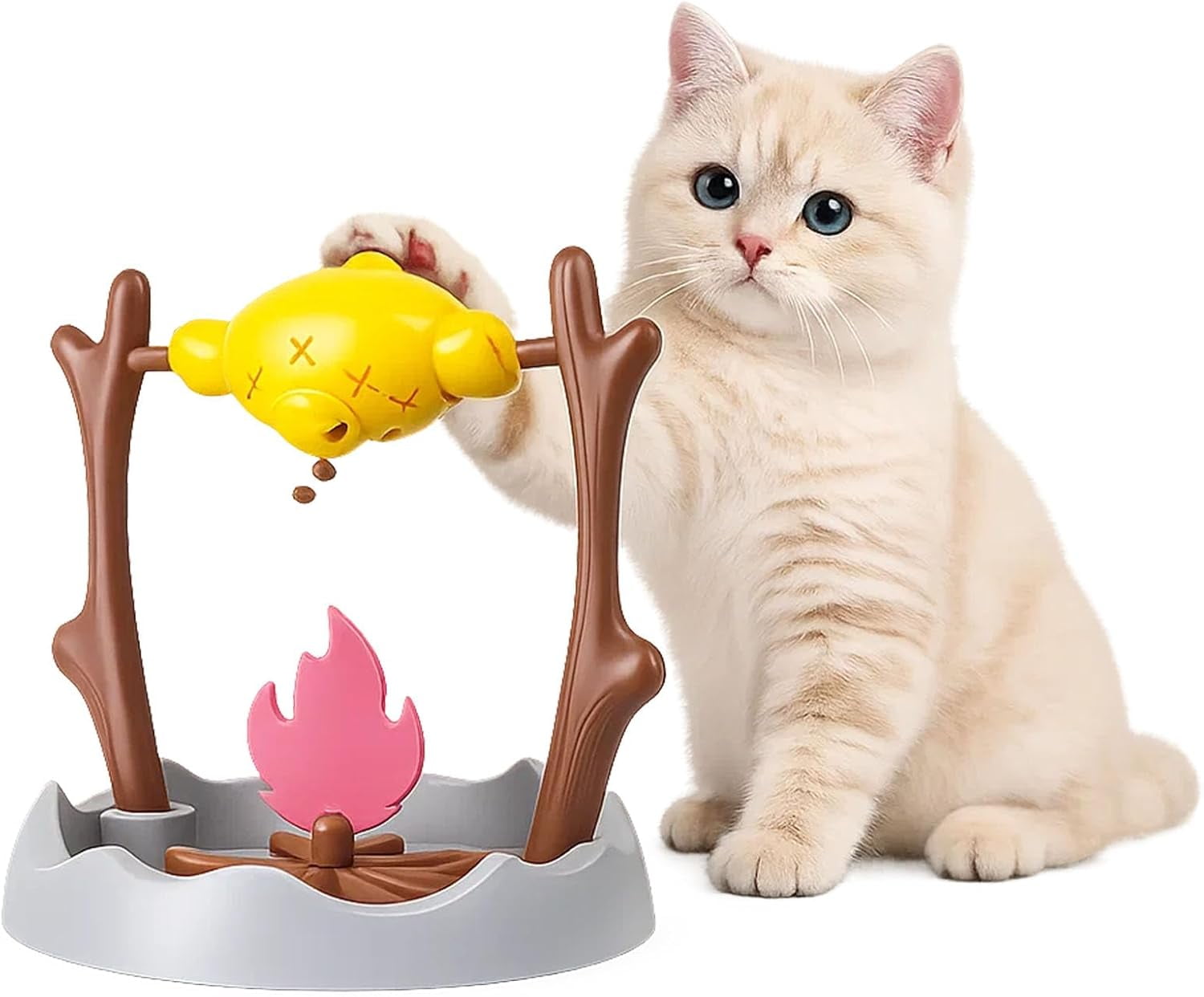 Grilled Fish Cat Treat Dispenser, Grilled Fish Puzzle Feeder for Cats ...