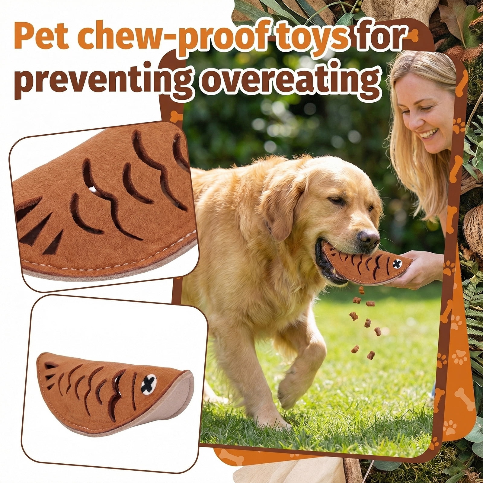 Grilled Fish Puzzle Dog Toy, Dog Teeth Grinding Companion Bite ...