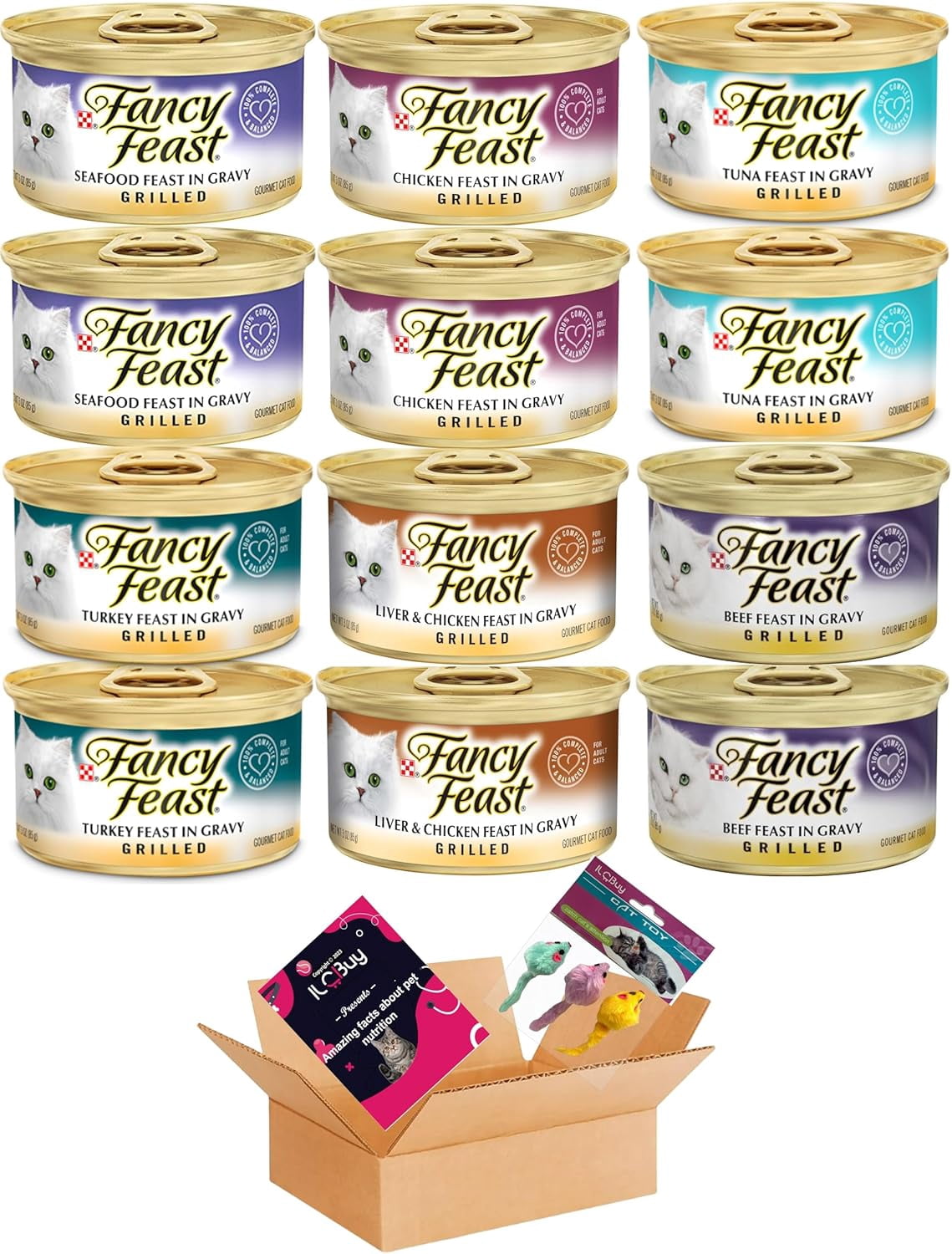 Grilled Wet Canned Food cat Food Bundle, Variety Pack :02 Seafood,02 ...