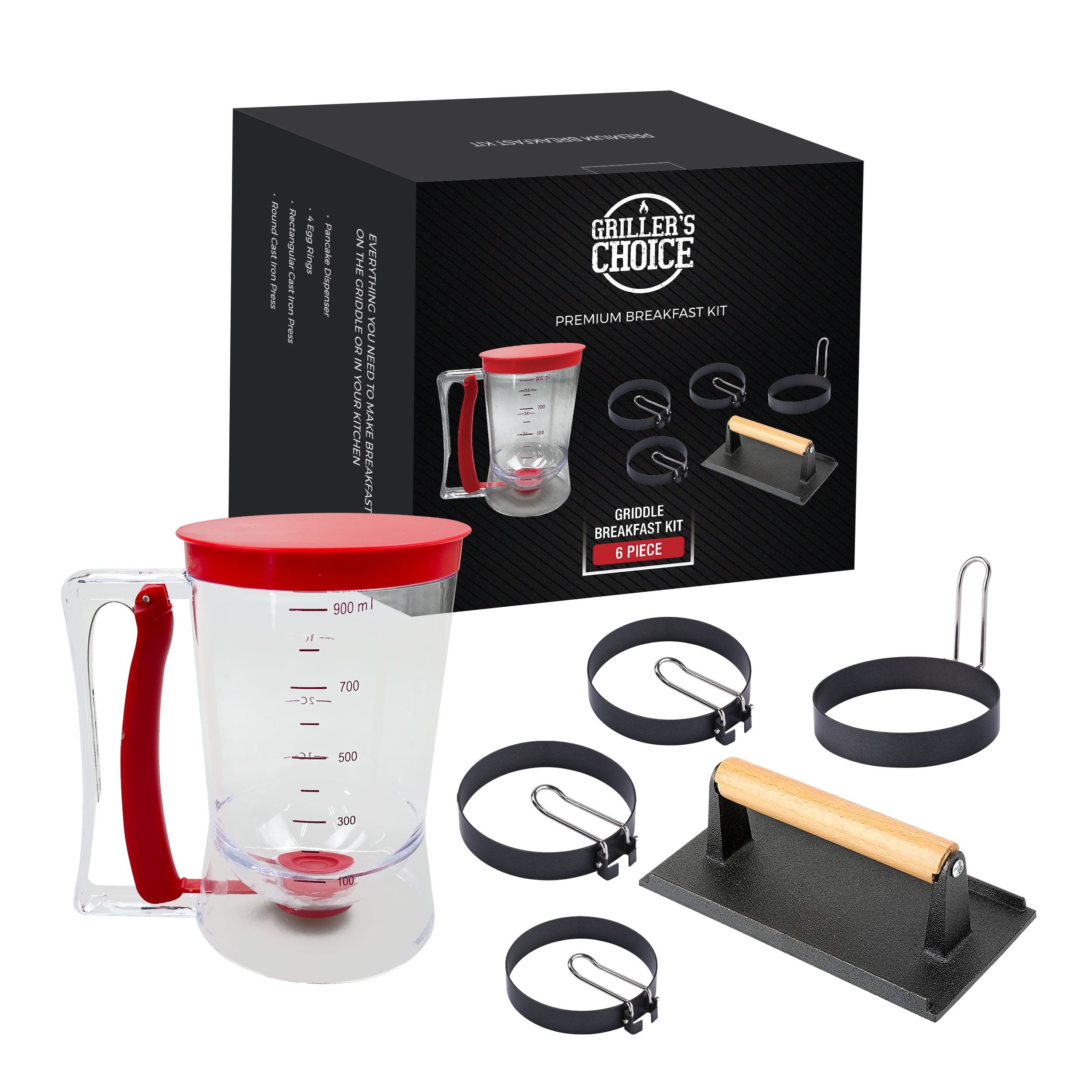 Grillers Choice Griddle Breakfast Kit, Pancake Batter Dispenser, Bacon ...
