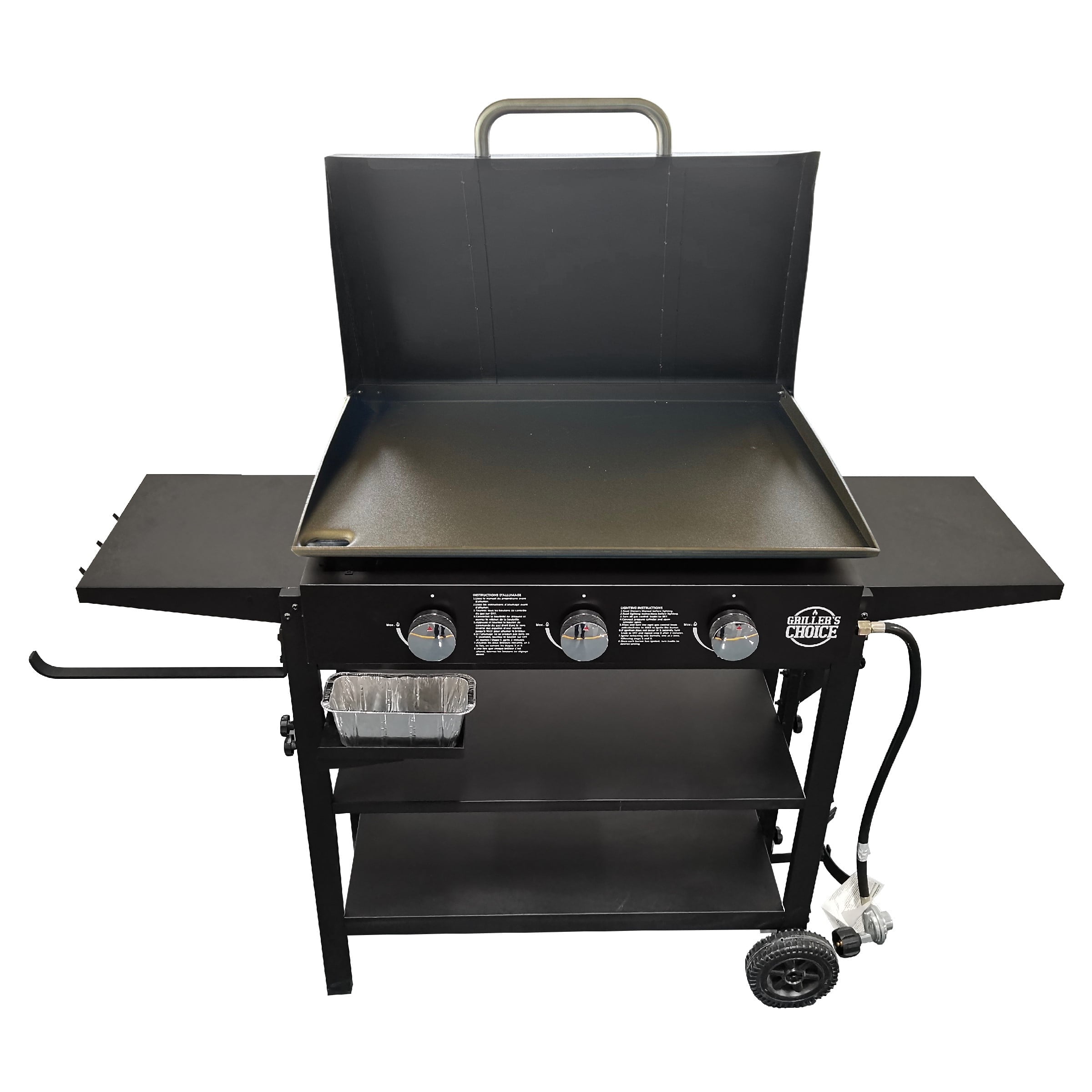 Griller's Choice Propane Griddle Grill - 2-in-1 Portable BBQ, Large ...