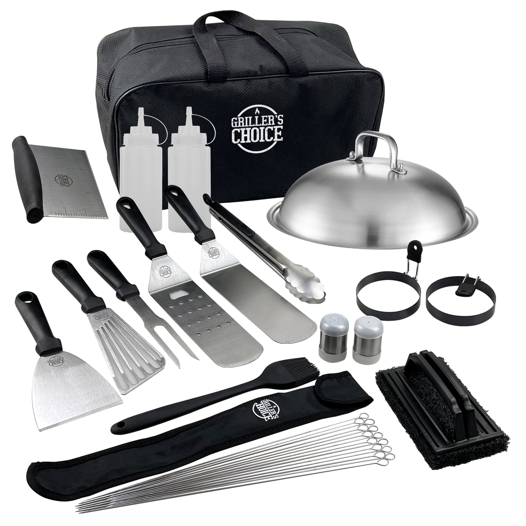 Grillers Choice 32-Piece Stainless Steel Griddle Spatula Set - Flat Top ...
