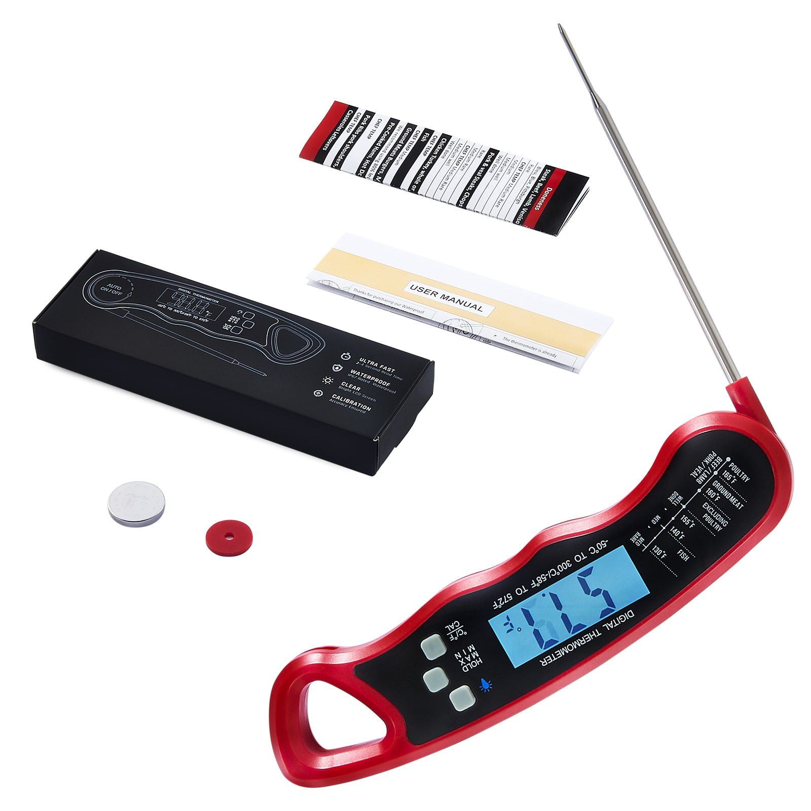 Grillers Read Meat Thermometer for Grill and Cooking, Best Waterproof ...