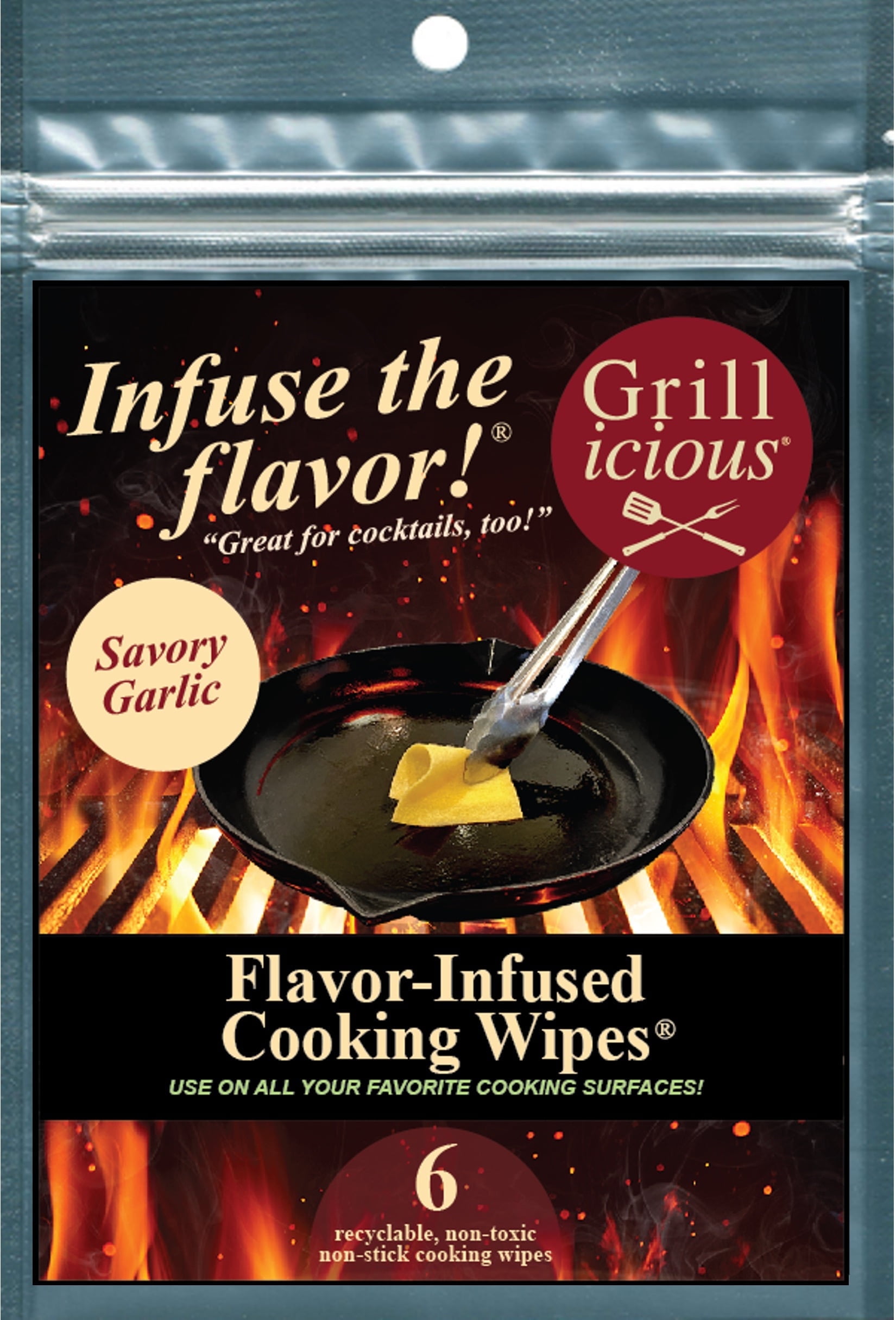 Grillicious Savory Garlic-Infused Cooking and Grill Wipes® Order (3 ...